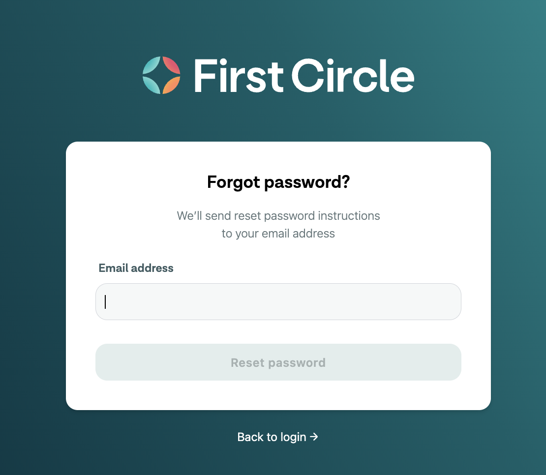 Reset Password – First Circle
