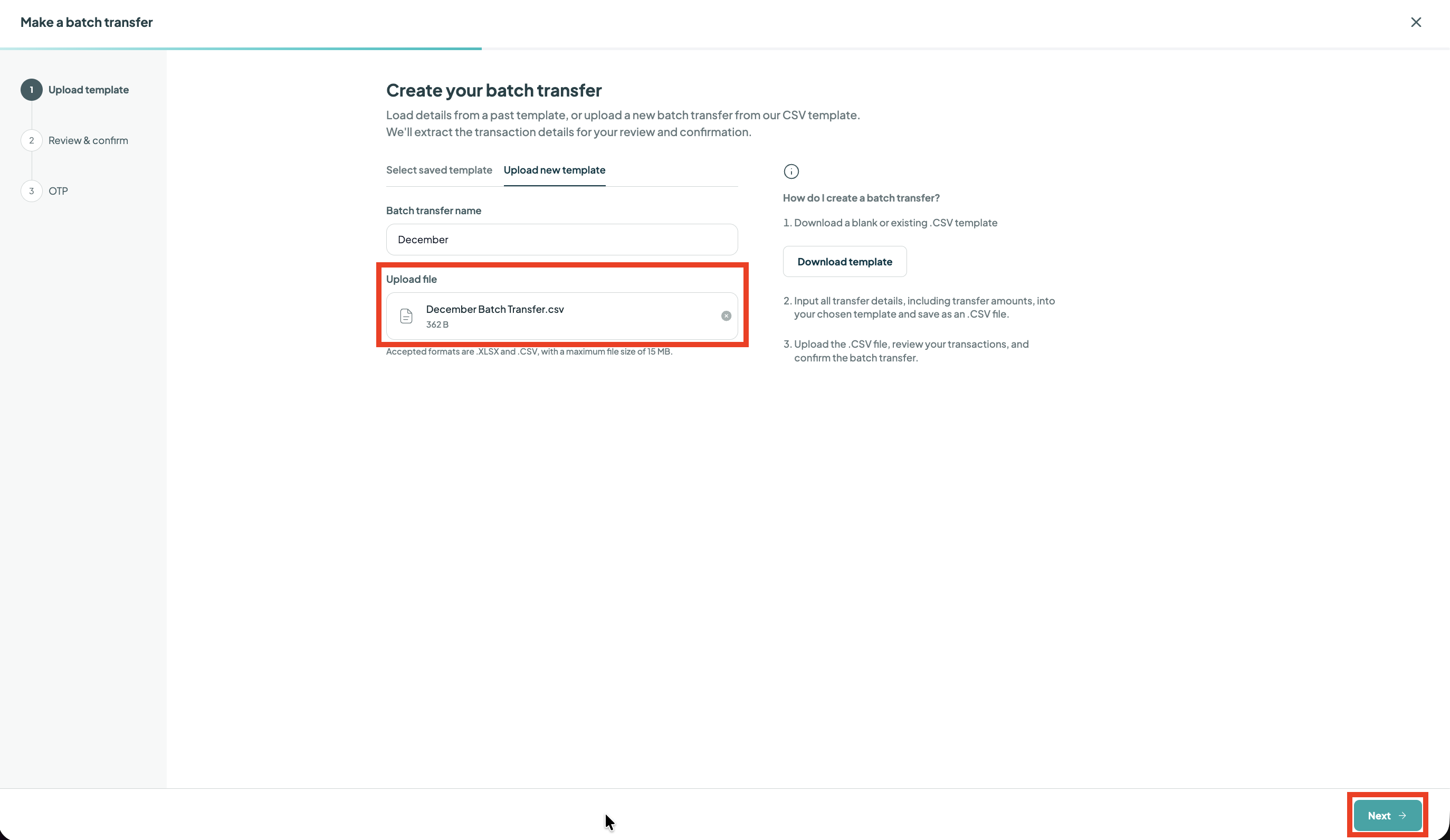 Batch Transfers – First Circle