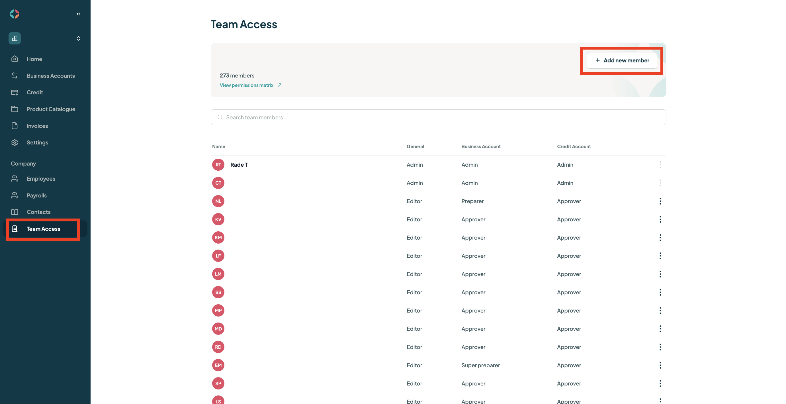 Adding Team Members – First Circle